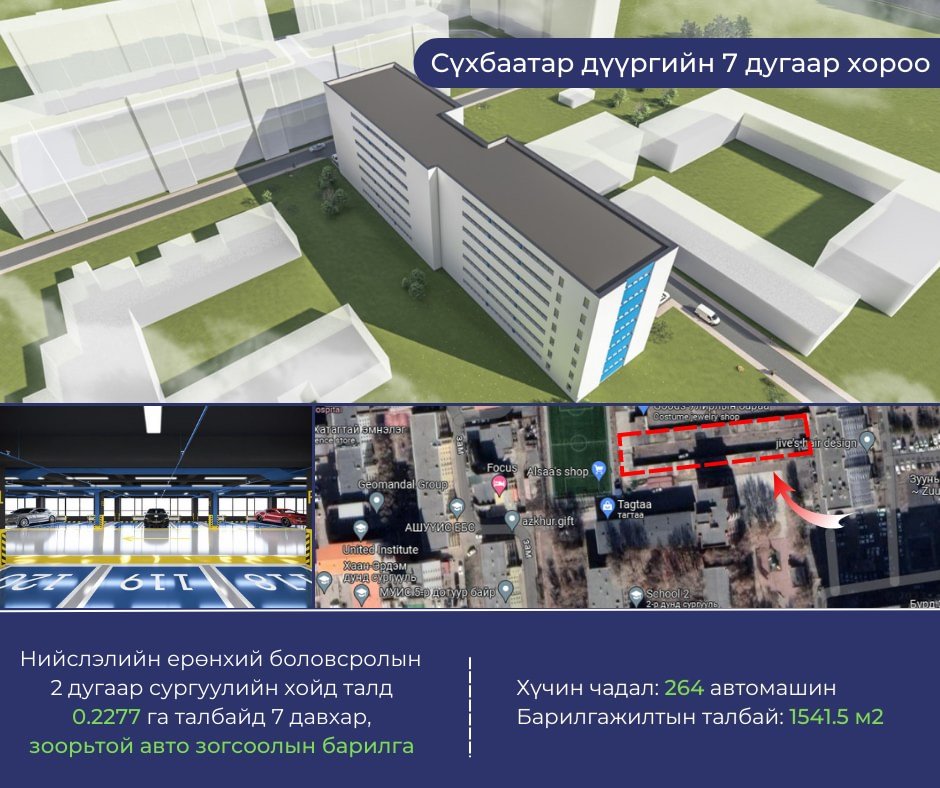 Циркийн зүүн тал Ii сургуулийн ард 468 машины зогсоол байгуулна