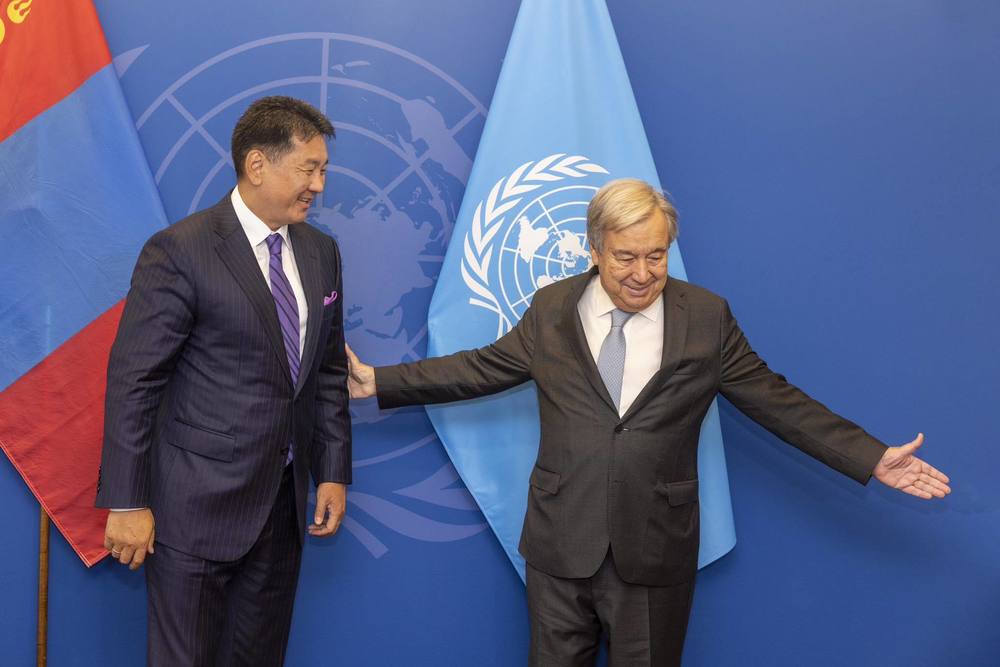 Ерөнхийлөгч У Хүрэлсүх НҮБ ын Ерөнхий нарийн бичгийн дарга Антонио Гутеррештэй уулзлаа